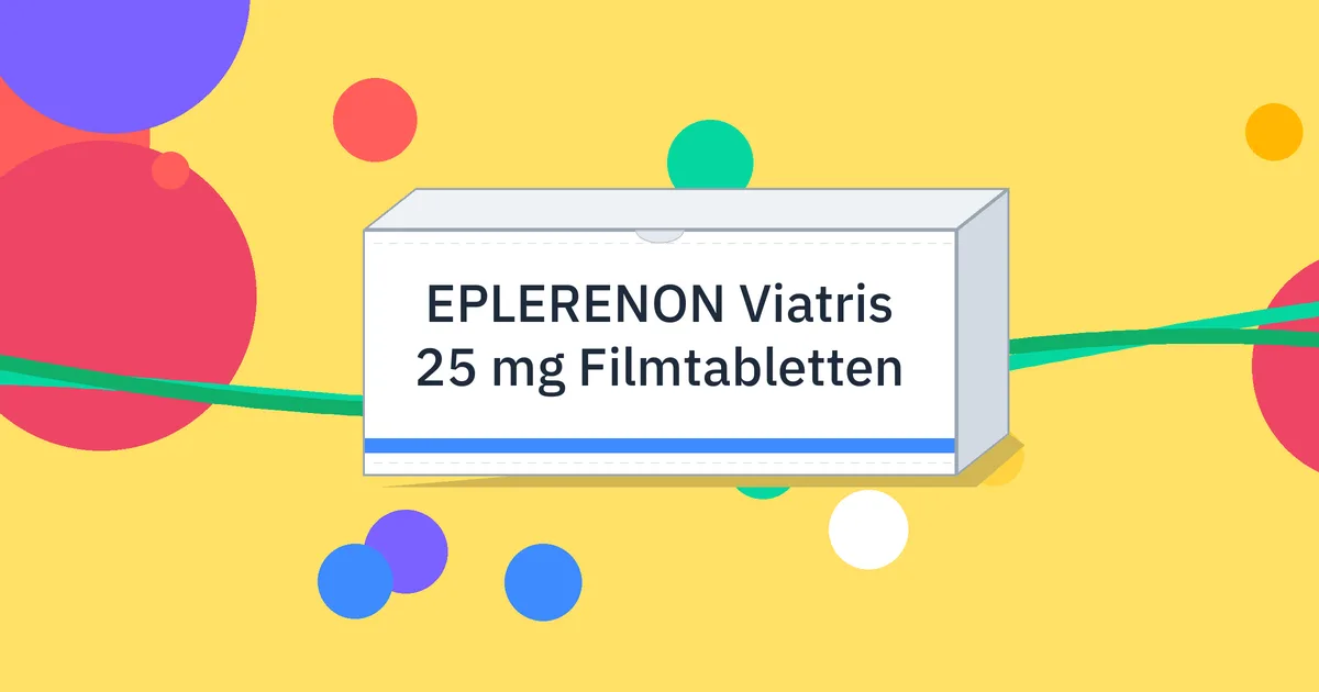 Symbolbild: Packung mit der Aufschrift EPLERENON Viatris 25 mg Filmtabletten (PZN 20650639) – Verfügbarkeit und Bezug in Apotheken in Frankfurt am Main