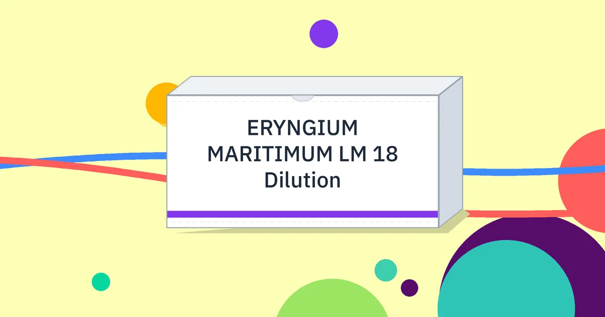 Symbolbild: Packung mit der Aufschrift ERYNGIUM MARITIMUM LM 18 Dilution (PZN 13479085) – Verfügbarkeit und Bezug in Apotheken in Frankfurt am Main