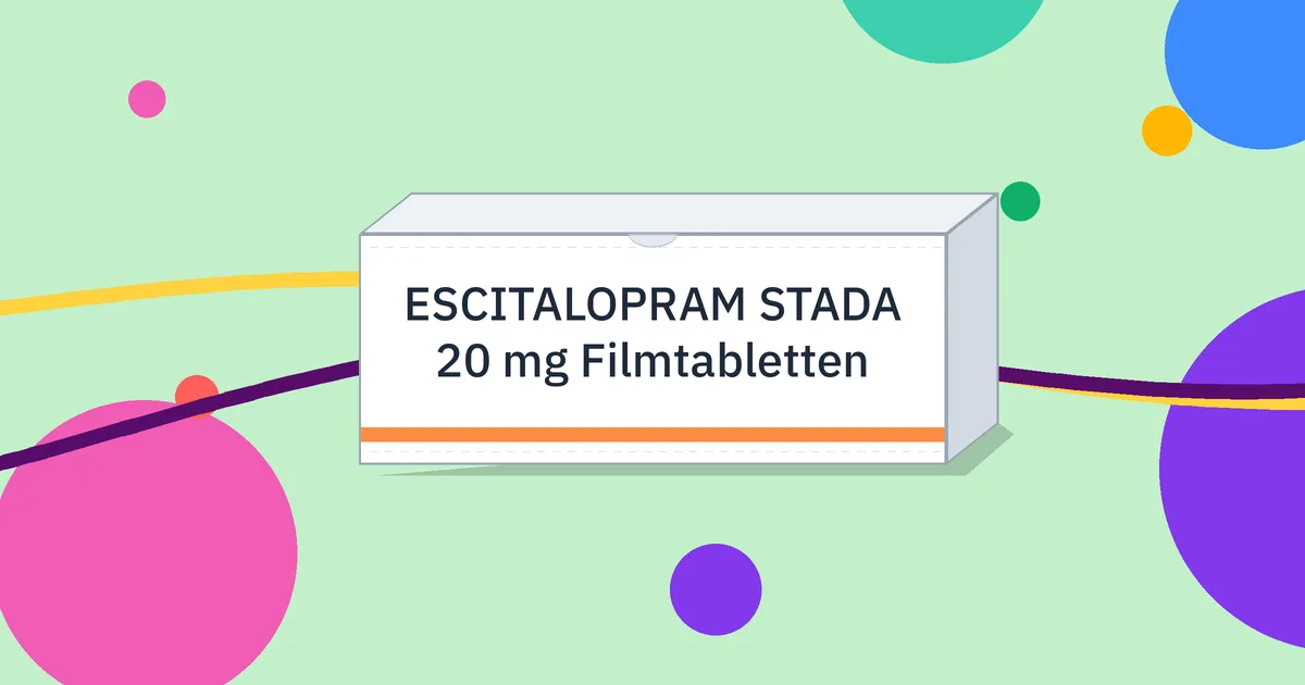Symbolbild: Packung mit der Aufschrift ESCITALOPRAM STADA 20 mg Filmtabletten (PZN 10251329) – Verfügbarkeit und Bezug in Apotheken in Frankfurt am Main