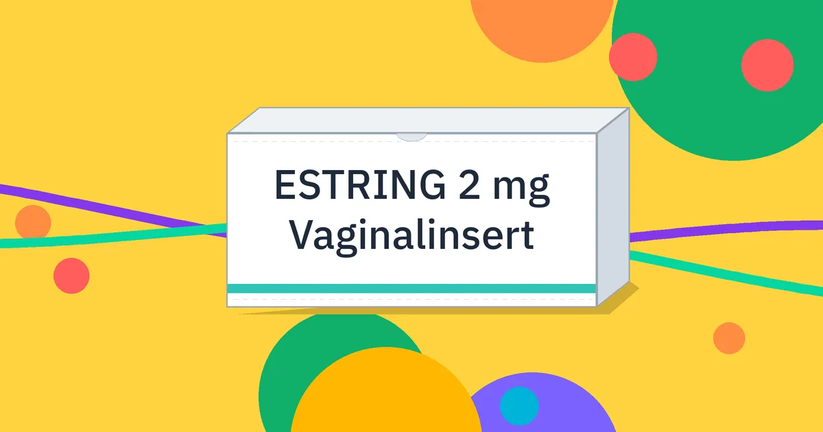 Symbolbild: Packung mit der Aufschrift ESTRING 2 mg Vaginalinsert (PZN 07528419) – Verfügbarkeit und Bezug in Apotheken in Frankfurt am Main