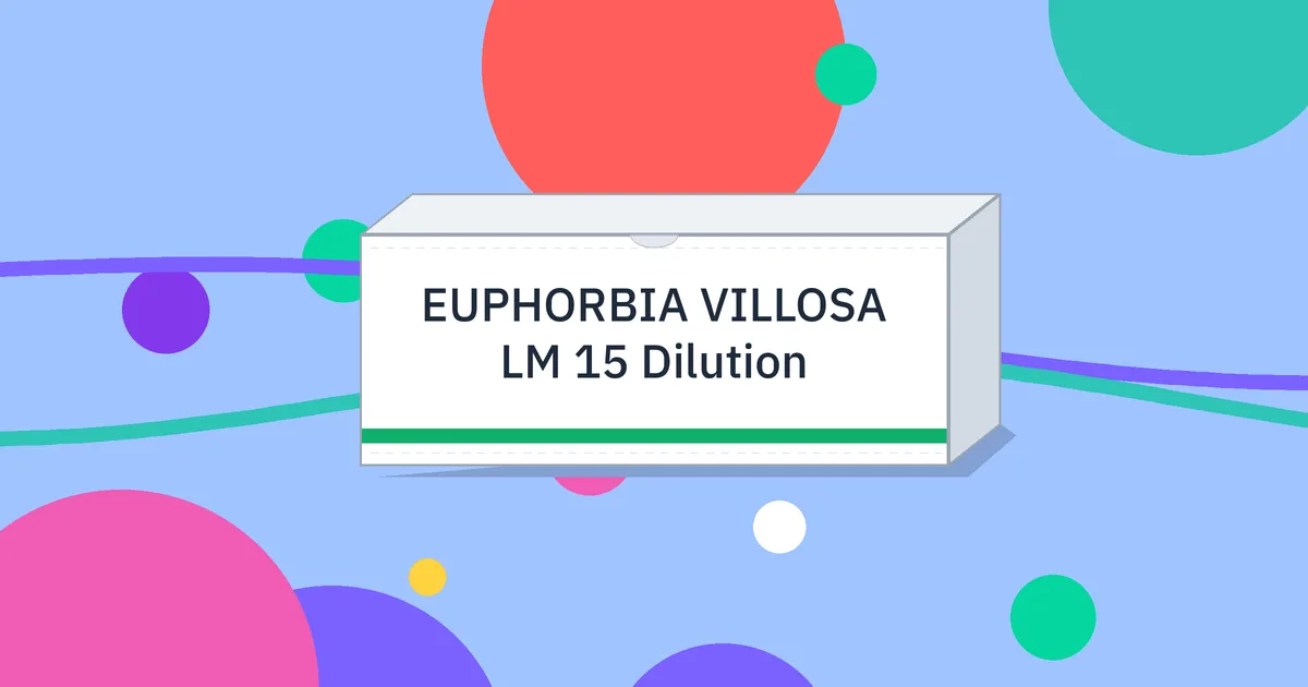 Symbolbild: Packung mit der Aufschrift EUPHORBIA VILLOSA LM 15 Dilution (PZN 13482785) – Verfügbarkeit und Bezug in Apotheken in Frankfurt am Main