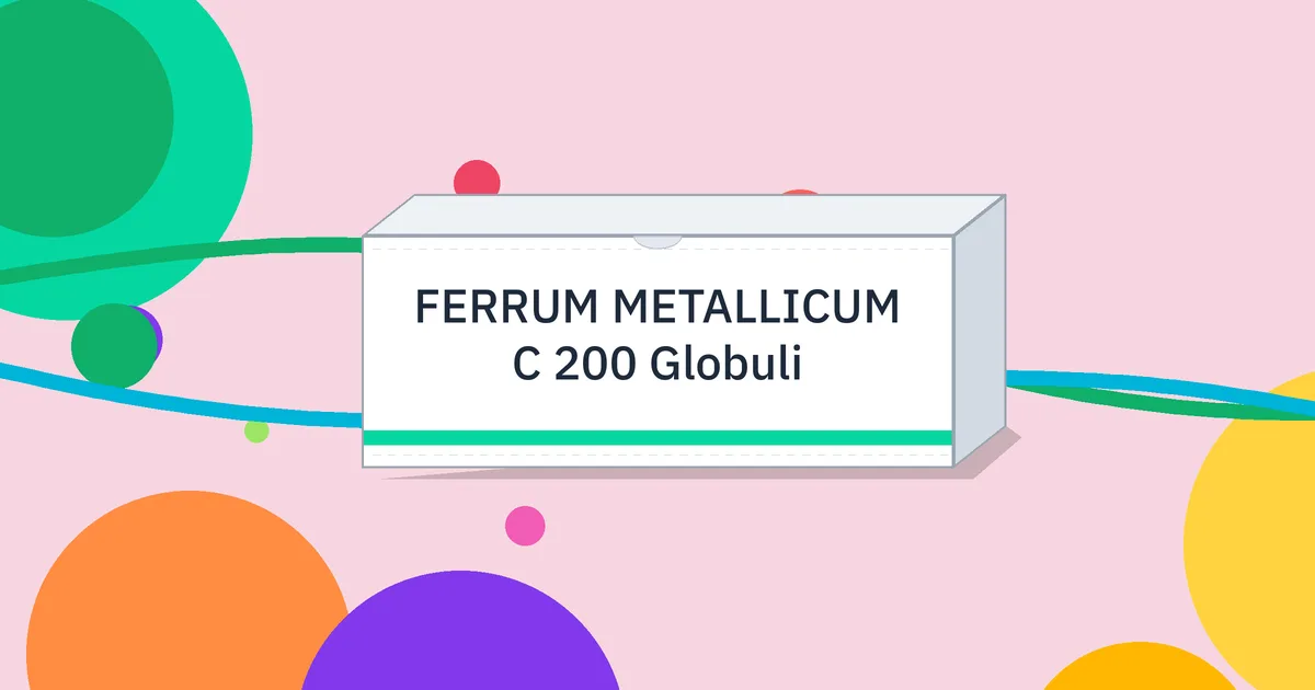 Symbolbild: Packung mit der Aufschrift FERRUM METALLICUM C 200 Globuli (PZN 15304473) – Verfügbarkeit und Bezug in Apotheken in Frankfurt am Main
