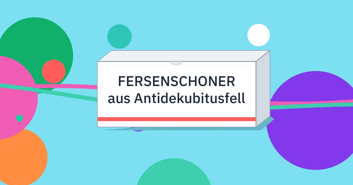 Symbolbild: Packung mit der Aufschrift FERSENSCHONER aus Antidekubitusfell (PZN 02286414) – Verfügbarkeit und Bezug in Apotheken in Frankfurt am Main