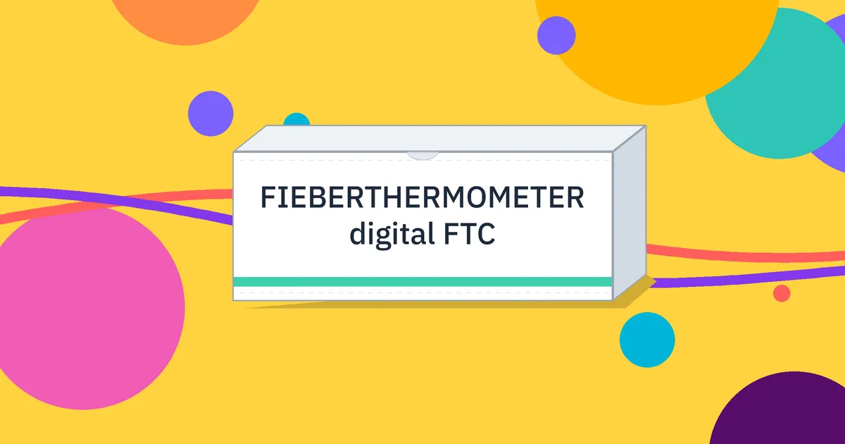 Symbolbild: Packung mit der Aufschrift FIEBERTHERMOMETER digital FTC (PZN 09253180) – Verfügbarkeit und Bezug in Apotheken in Frankfurt am Main
