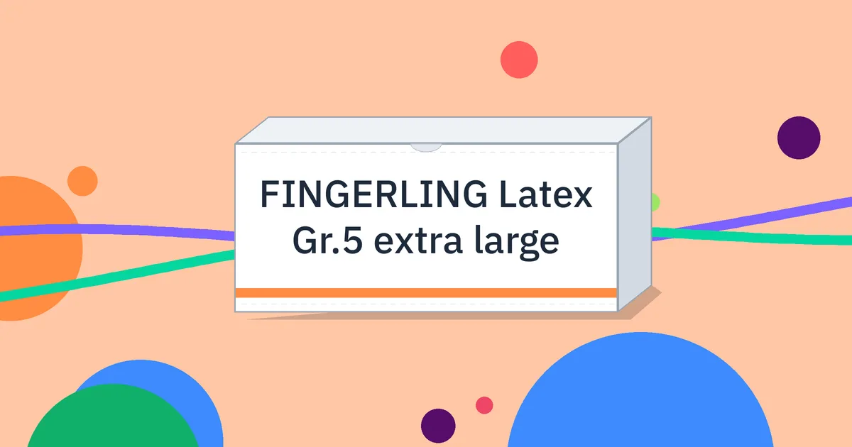 Symbolbild: Packung mit der Aufschrift FINGERLING Latex Gr.5 extra large (PZN 01288339) – Verfügbarkeit und Bezug in Apotheken in Frankfurt am Main
