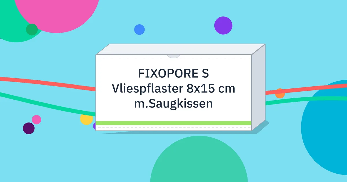 Symbolbild: Packung mit der Aufschrift FIXOPORE S Vliespflaster 8x15 cm m.Saugkissen (PZN 04940993) – Verfügbarkeit und Bezug in Apotheken in Frankfurt am Main