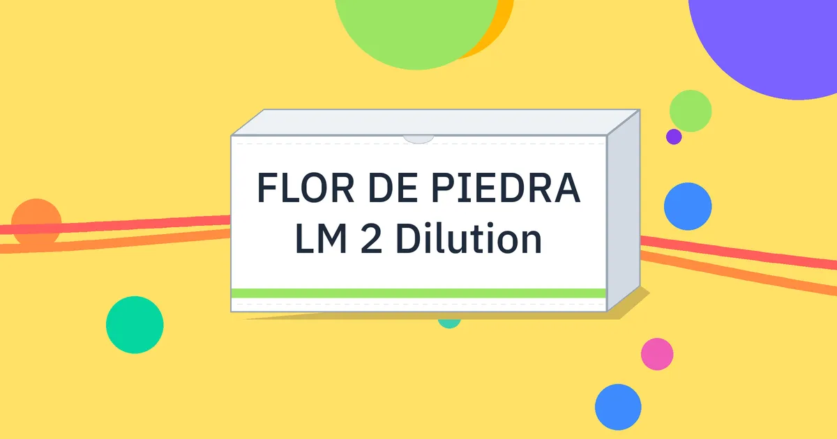 Symbolbild: Packung mit der Aufschrift FLOR DE PIEDRA LM 2 Dilution (PZN 13489149) – Verfügbarkeit und Bezug in Apotheken in Frankfurt am Main