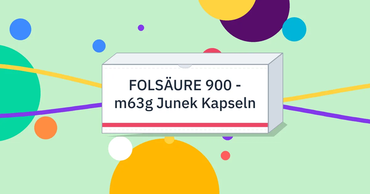 Symbolbild: Packung mit der Aufschrift FOLSÄURE 900 -m63g Junek Kapseln (PZN 04366962) – Verfügbarkeit und Bezug in Apotheken in Frankfurt am Main