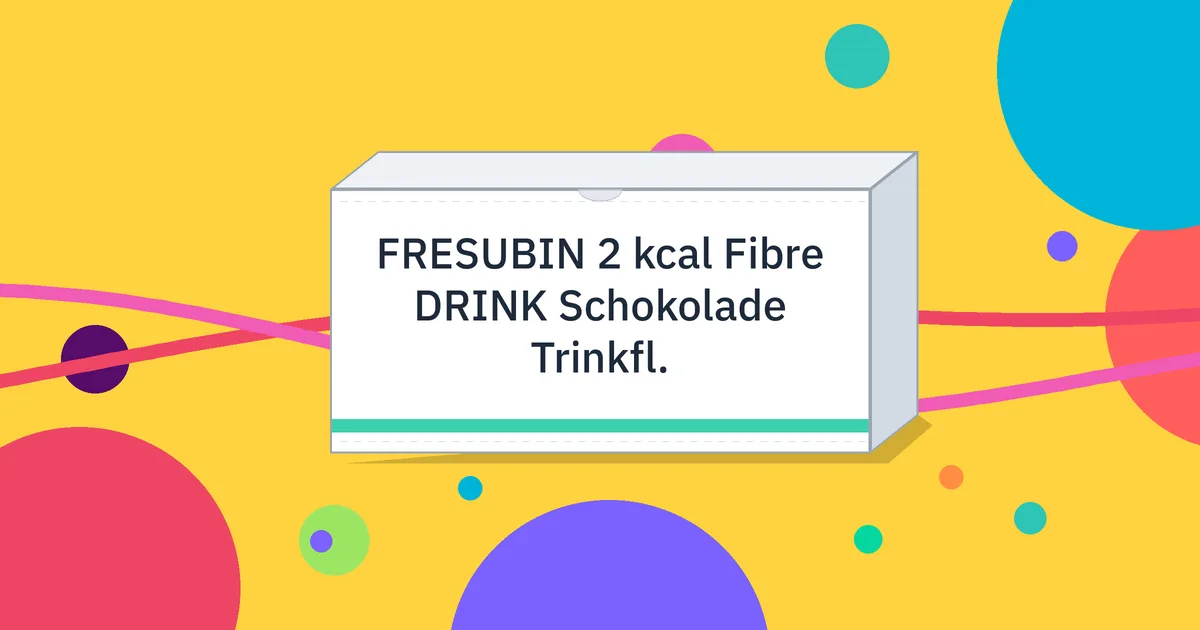 Symbolbild: Packung mit der Aufschrift FRESUBIN 2 kcal Fibre DRINK Schokolade Trinkfl. (PZN 12144359) – Verfügbarkeit und Bezug in Apotheken in Frankfurt am Main