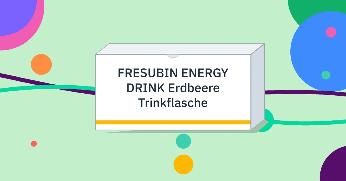 Symbolbild: Packung mit der Aufschrift FRESUBIN ENERGY DRINK Erdbeere Trinkflasche (PZN 20191657) – Verfügbarkeit und Bezug in Apotheken in Frankfurt am Main
