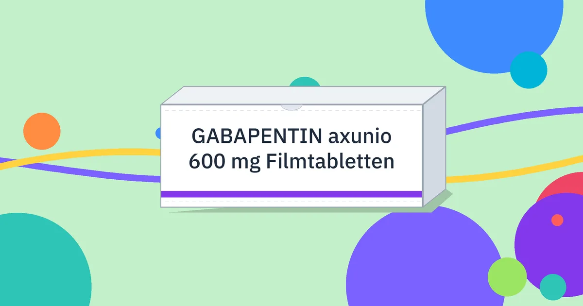 Symbolbild: Packung mit der Aufschrift GABAPENTIN axunio 600 mg Filmtabletten (PZN 18705008) – Verfügbarkeit und Bezug in Apotheken in Frankfurt am Main