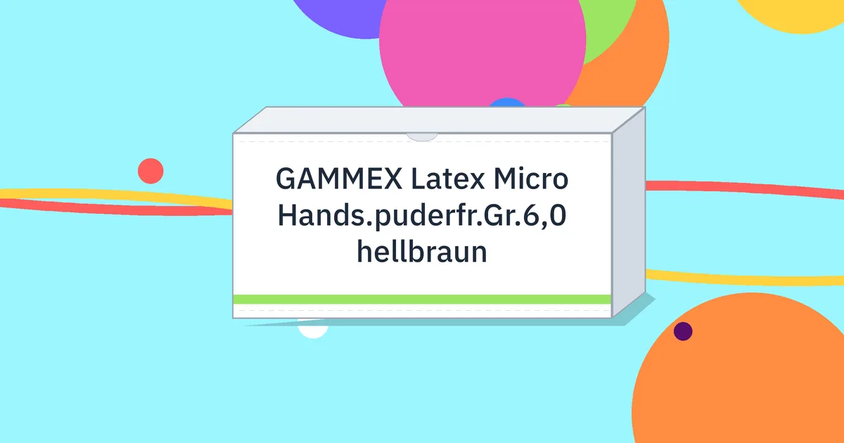 Symbolbild: Packung mit der Aufschrift GAMMEX Latex Micro Hands.puderfr.Gr.6,0 hellbraun (PZN 11298089) – Verfügbarkeit und Bezug in Apotheken in Frankfurt am Main