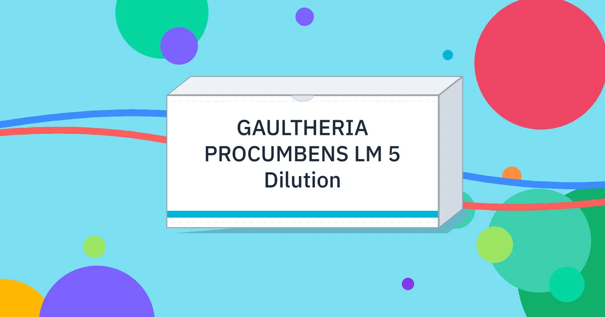 Symbolbild: Packung mit der Aufschrift GAULTHERIA PROCUMBENS LM 5 Dilution (PZN 13498898) – Verfügbarkeit und Bezug in Apotheken in Frankfurt am Main