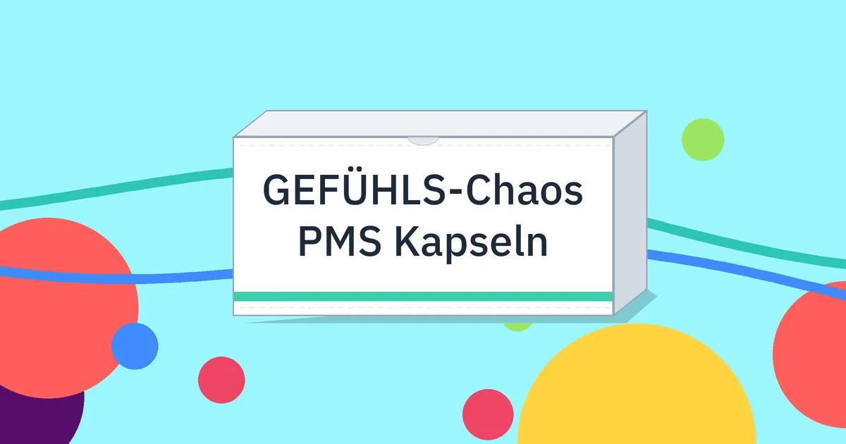 Symbolbild: Packung mit der Aufschrift GEFÜHLS-Chaos PMS Kapseln (PZN 18075501) – Verfügbarkeit und Bezug in Apotheken in Frankfurt am Main