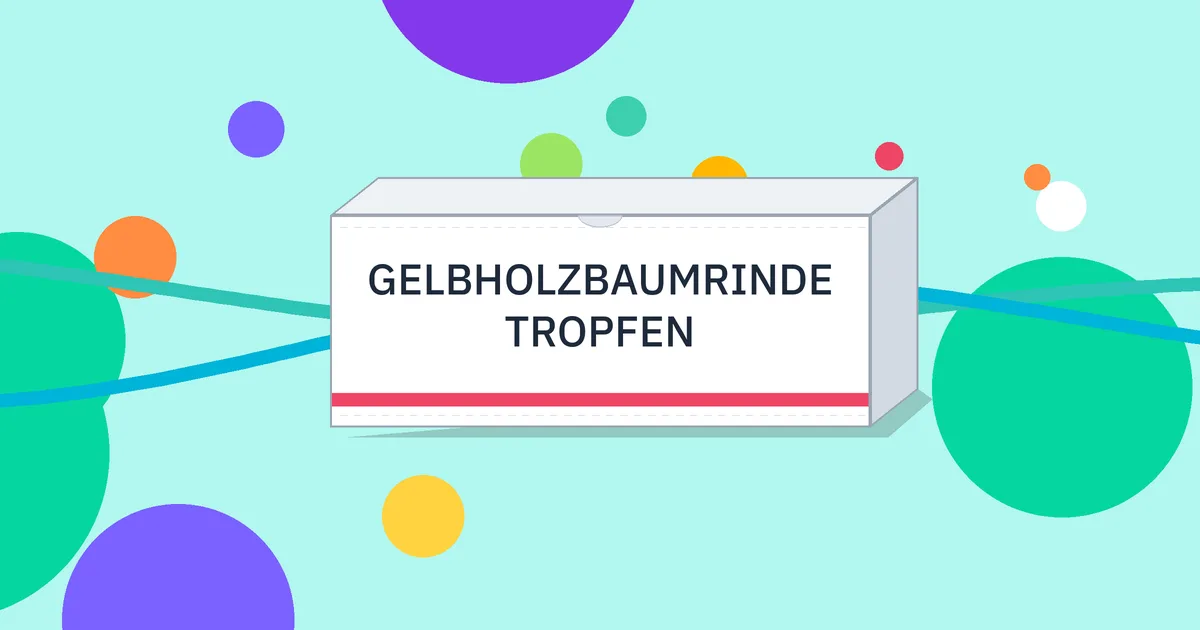 Symbolbild: Packung mit der Aufschrift GELBHOLZBAUMRINDE TROPFEN (PZN 14283148) – Verfügbarkeit und Bezug in Apotheken in Frankfurt am Main