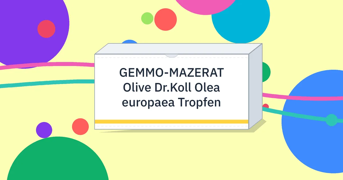 Symbolbild: Packung mit der Aufschrift GEMMO-MAZERAT Olive Dr.Koll Olea europaea Tropfen (PZN 20059946) – Verfügbarkeit und Bezug in Apotheken in Frankfurt am Main