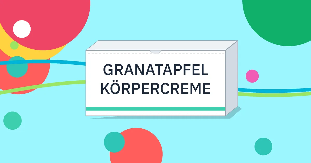 Symbolbild: Packung mit der Aufschrift GRANATAPFEL KÖRPERCREME (PZN 01865601) – Verfügbarkeit und Bezug in Apotheken in Frankfurt am Main