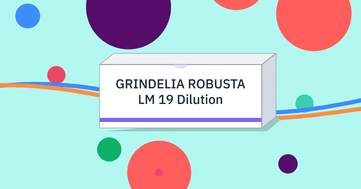 Symbolbild: Packung mit der Aufschrift GRINDELIA ROBUSTA LM 19 Dilution (PZN 13547088) – Verfügbarkeit und Bezug in Apotheken in Frankfurt am Main