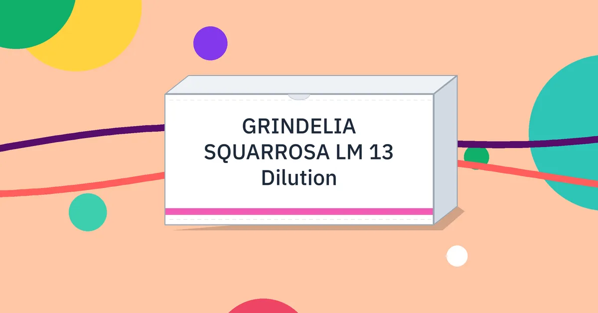 Symbolbild: Packung mit der Aufschrift GRINDELIA SQUARROSA LM 13 Dilution (PZN 13547467) – Verfügbarkeit und Bezug in Apotheken in Frankfurt am Main