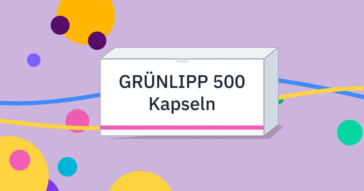 Symbolbild: Packung mit der Aufschrift GRÜNLIPP 500 Kapseln (PZN 16085004) – Verfügbarkeit und Bezug in Apotheken in Frankfurt am Main