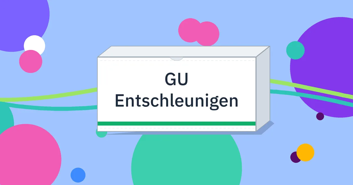 Symbolbild: Packung mit der Aufschrift GU Entschleunigen (PZN 12742209) – Verfügbarkeit und Bezug in Apotheken in Frankfurt am Main