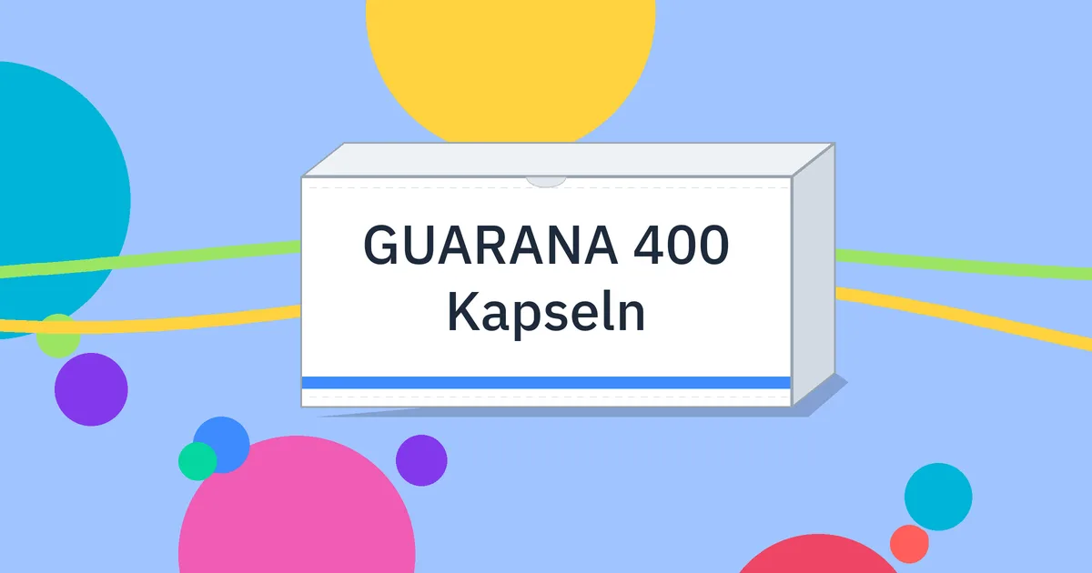 Symbolbild: Packung mit der Aufschrift GUARANA 400 Kapseln (PZN 02165840) – Verfügbarkeit und Bezug in Apotheken in Frankfurt am Main