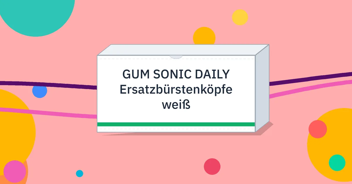 Symbolbild: Packung mit der Aufschrift GUM SONIC DAILY Ersatzbürstenköpfe weiß (PZN 16917775) – Verfügbarkeit und Bezug in Apotheken in Frankfurt am Main