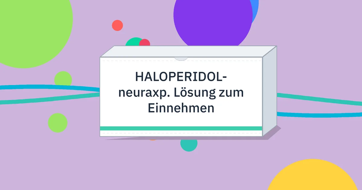 Symbolbild: Packung mit der Aufschrift HALOPERIDOL-neuraxp. Lösung zum Einnehmen (PZN 03215445) – Verfügbarkeit und Bezug in Apotheken in Frankfurt am Main