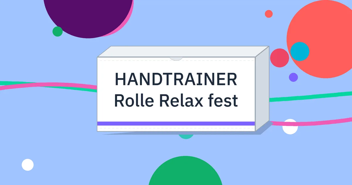 Symbolbild: Packung mit der Aufschrift HANDTRAINER Rolle Relax fest (PZN 03908987) – Verfügbarkeit und Bezug in Apotheken in Frankfurt am Main