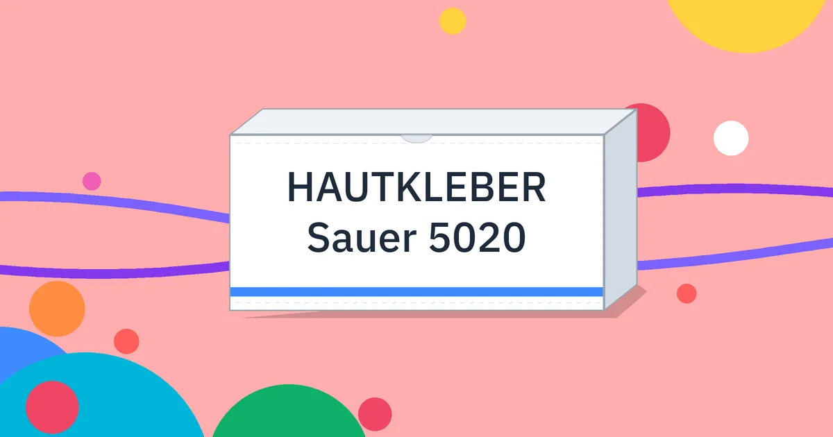 Symbolbild: Packung mit der Aufschrift HAUTKLEBER Sauer 5020 (PZN 00586336) – Verfügbarkeit und Bezug in Apotheken in Frankfurt am Main