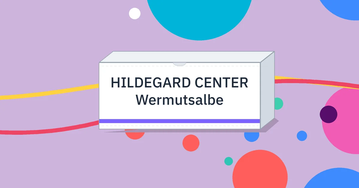 Symbolbild: Packung mit der Aufschrift HILDEGARD CENTER Wermutsalbe (PZN 13817010) – Verfügbarkeit und Bezug in Apotheken in Frankfurt am Main