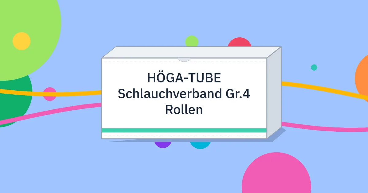 Symbolbild: Packung mit der Aufschrift HÖGA-TUBE Schlauchverband Gr.4 Rollen (PZN 04401960) – Verfügbarkeit und Bezug in Apotheken in Frankfurt am Main