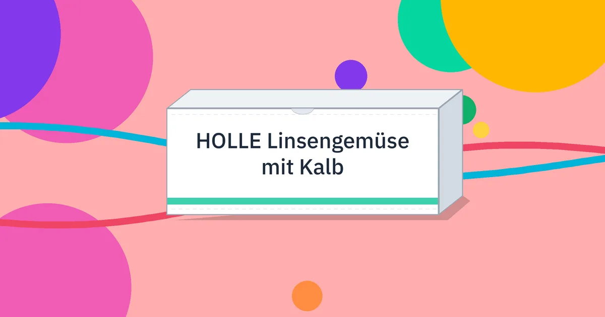 Symbolbild: Packung mit der Aufschrift HOLLE Linsengemüse mit Kalb (PZN 18035996) – Verfügbarkeit und Bezug in Apotheken in Frankfurt am Main