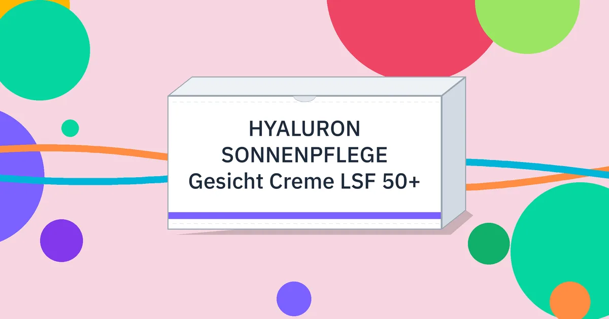 Symbolbild: Packung mit der Aufschrift HYALURON SONNENPFLEGE Gesicht Creme LSF 50+ (PZN 12555217) – Verfügbarkeit und Bezug in Apotheken in Frankfurt am Main