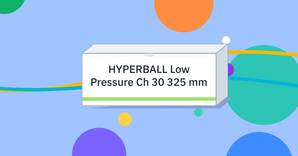 Symbolbild: Packung mit der Aufschrift HYPERBALL Low Pressure Ch 30 325 mm (PZN 00909526) – Verfügbarkeit und Bezug in Apotheken in Frankfurt am Main