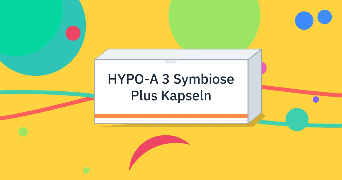 Symbolbild: Packung mit der Aufschrift HYPO-A 3 Symbiose Plus Kapseln (PZN 01879307) – Verfügbarkeit und Bezug in Apotheken in Frankfurt am Main