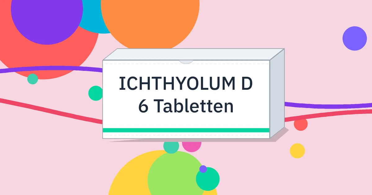 Symbolbild: Packung mit der Aufschrift ICHTHYOLUM D 6 Tabletten (PZN 07457323) – Verfügbarkeit und Bezug in Apotheken in Frankfurt am Main