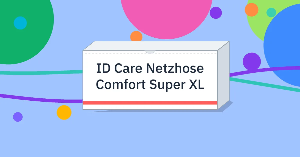 Symbolbild: Packung mit der Aufschrift ID Care Netzhose Comfort Super XL (PZN 16162408) – Verfügbarkeit und Bezug in Apotheken in Frankfurt am Main