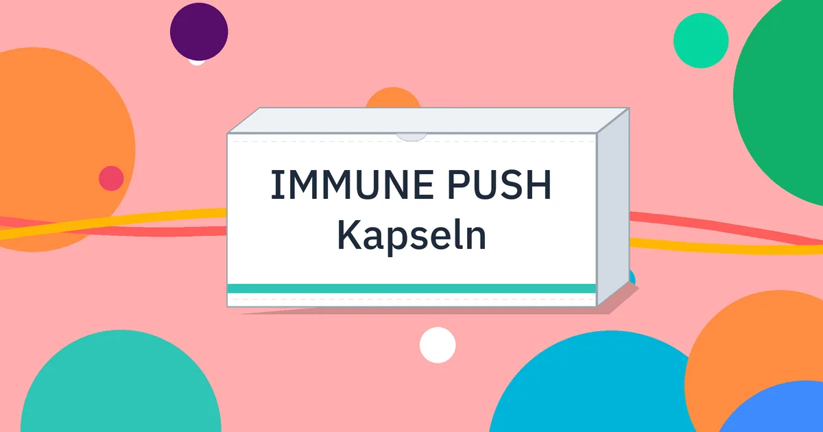 Symbolbild: Packung mit der Aufschrift IMMUNE PUSH Kapseln (PZN 19357650) – Verfügbarkeit und Bezug in Apotheken in Frankfurt am Main