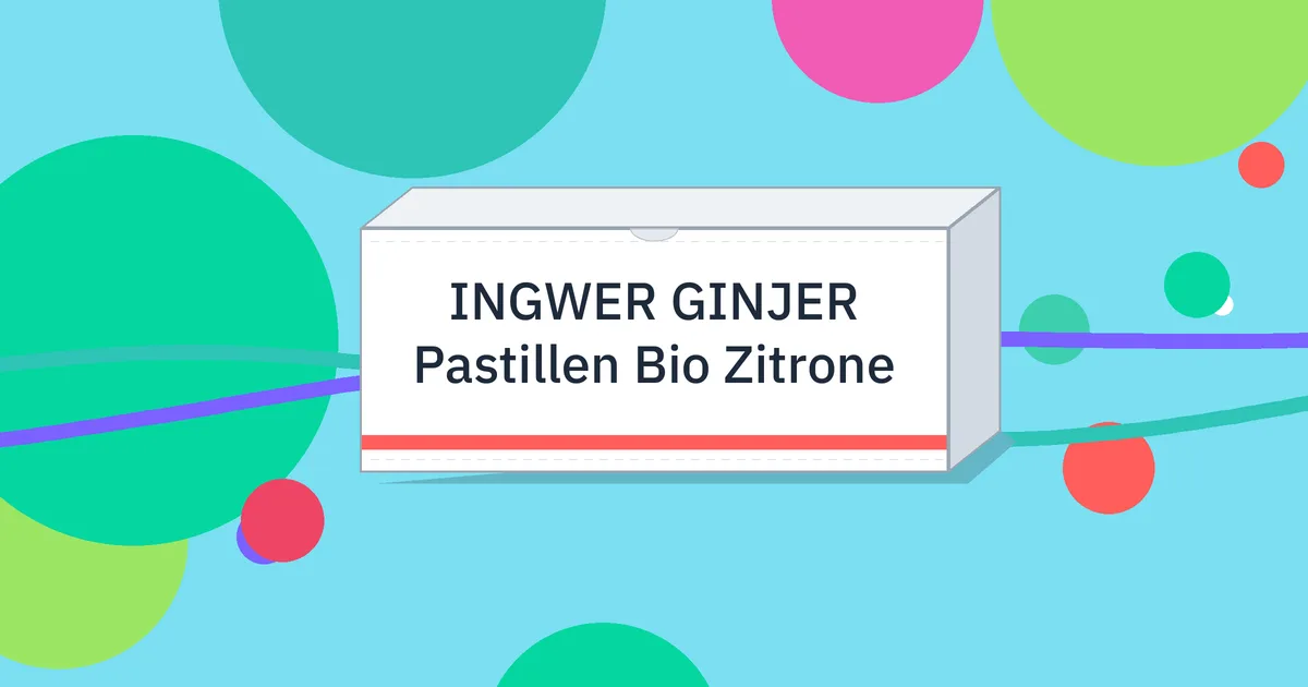 Symbolbild: Packung mit der Aufschrift INGWER GINJER Pastillen Bio Zitrone (PZN 13882148) – Verfügbarkeit und Bezug in Apotheken in Frankfurt am Main