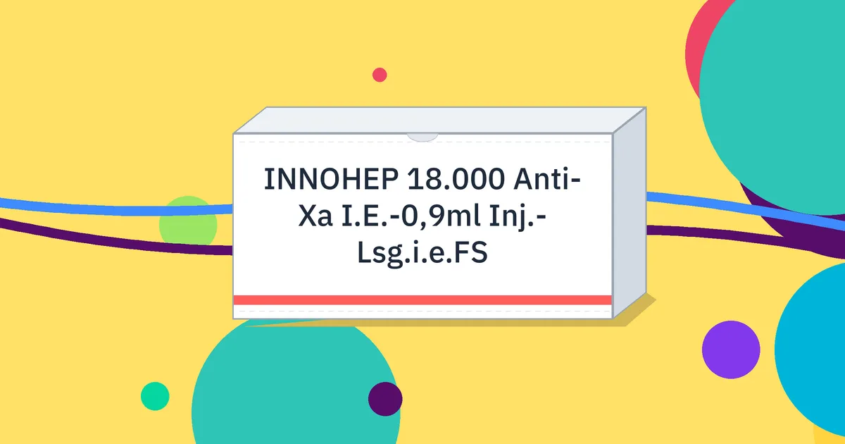 Symbolbild: Packung mit der Aufschrift INNOHEP 18.000 Anti-Xa I.E.-0,9ml Inj.-Lsg.i.e.FS (PZN 17491232) – Verfügbarkeit und Bezug in Apotheken in Frankfurt am Main