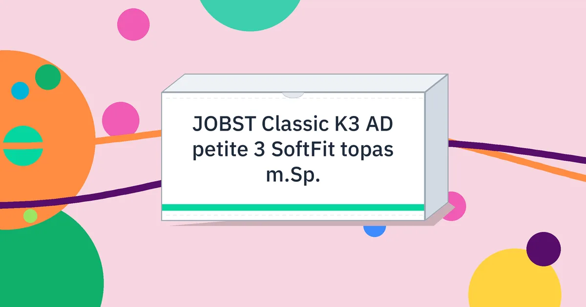 Symbolbild: Packung mit der Aufschrift JOBST Classic K3 AD petite 3 SoftFit topas m.Sp. (PZN 14223583) – Verfügbarkeit und Bezug in Apotheken in Frankfurt am Main