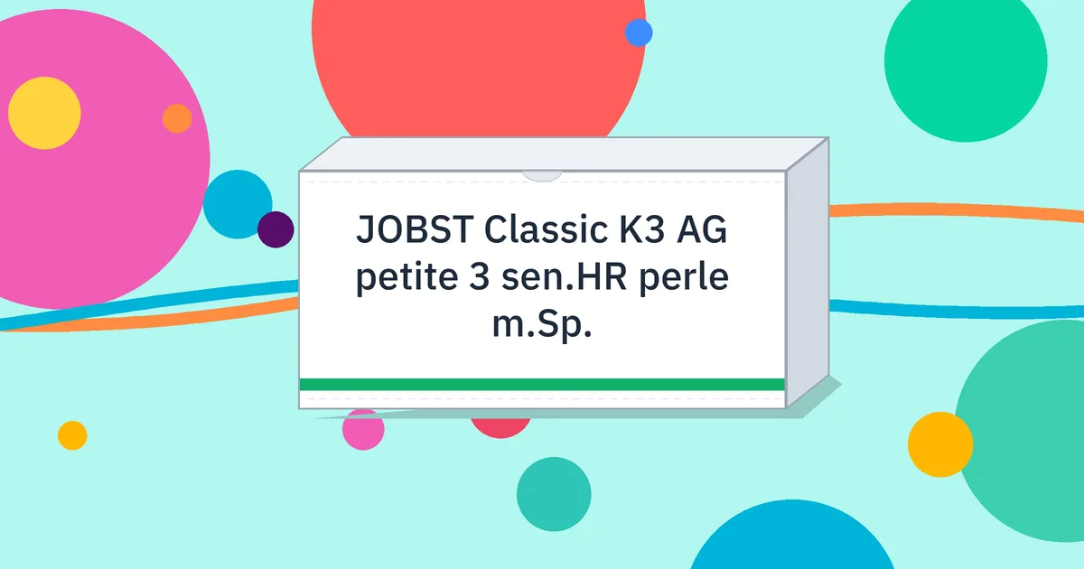 Symbolbild: Packung mit der Aufschrift JOBST Classic K3 AG petite 3 sen.HR perle m.Sp. (PZN 17956323) – Verfügbarkeit und Bezug in Apotheken in Frankfurt am Main