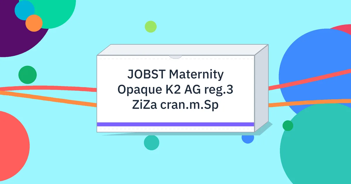 Symbolbild: Packung mit der Aufschrift JOBST Maternity Opaque K2 AG reg.3 ZiZa cran.m.Sp (PZN 15858148) – Verfügbarkeit und Bezug in Apotheken in Frankfurt am Main