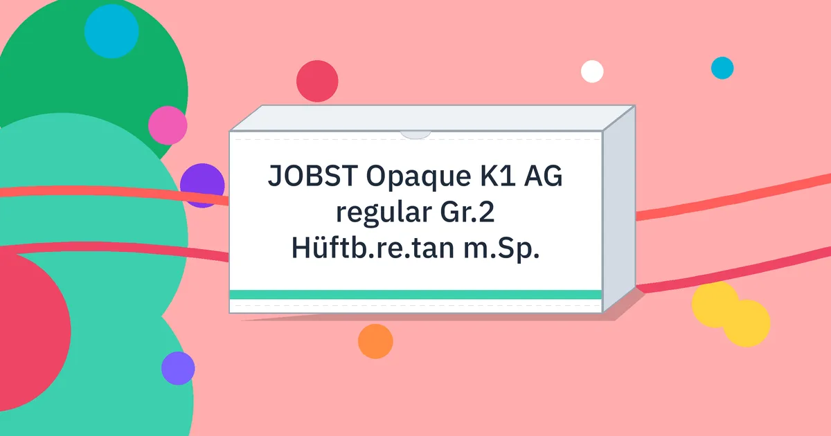 Symbolbild: Packung mit der Aufschrift JOBST Opaque K1 AG regular Gr.2 Hüftb.re.tan m.Sp. (PZN 16272522) – Verfügbarkeit und Bezug in Apotheken in Frankfurt am Main