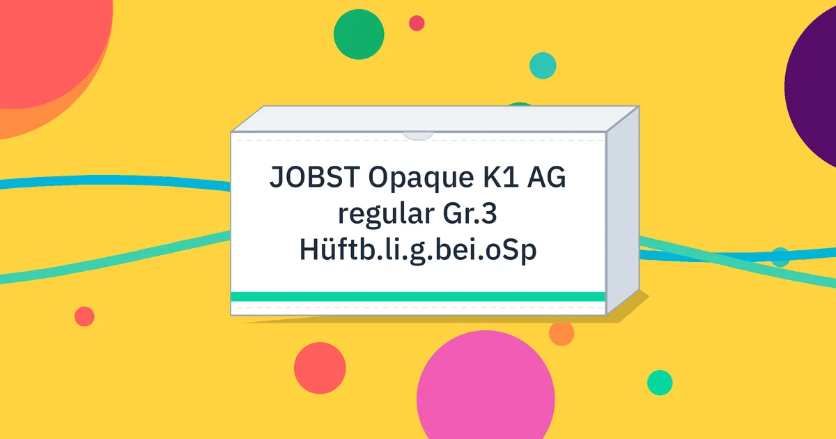 Symbolbild: Packung mit der Aufschrift JOBST Opaque K1 AG regular Gr.3 Hüftb.li.g.bei.oSp (PZN 16272137) – Verfügbarkeit und Bezug in Apotheken in Frankfurt am Main