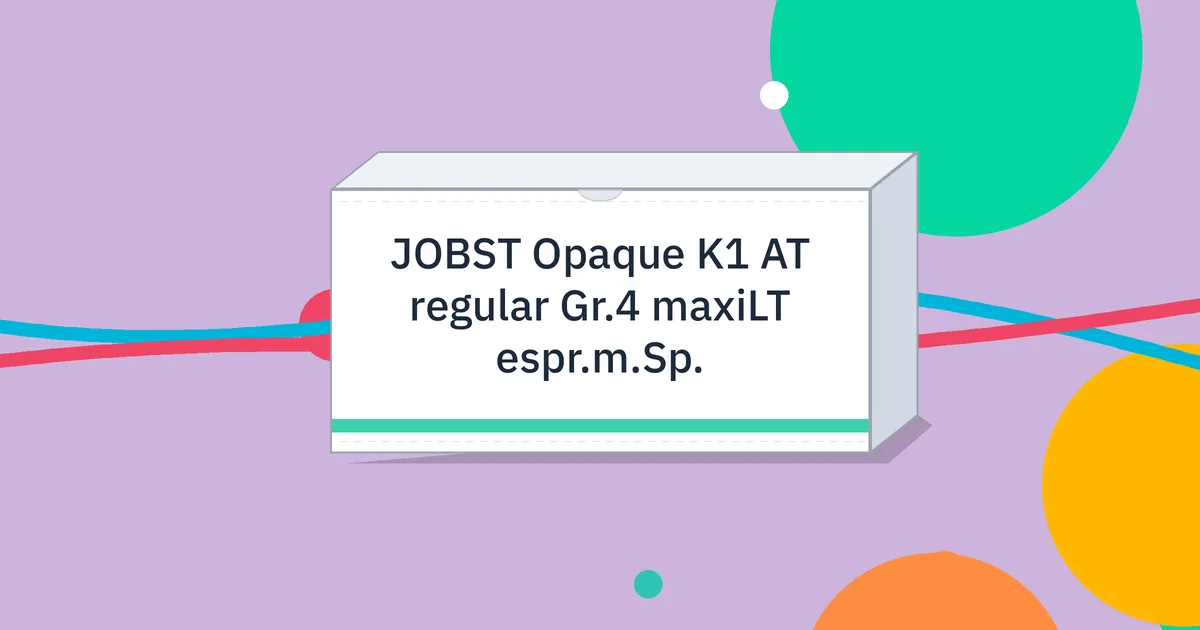 Symbolbild: Packung mit der Aufschrift JOBST Opaque K1 AT regular Gr.4 maxiLT espr.m.Sp. (PZN 16275495) – Verfügbarkeit und Bezug in Apotheken in Frankfurt am Main
