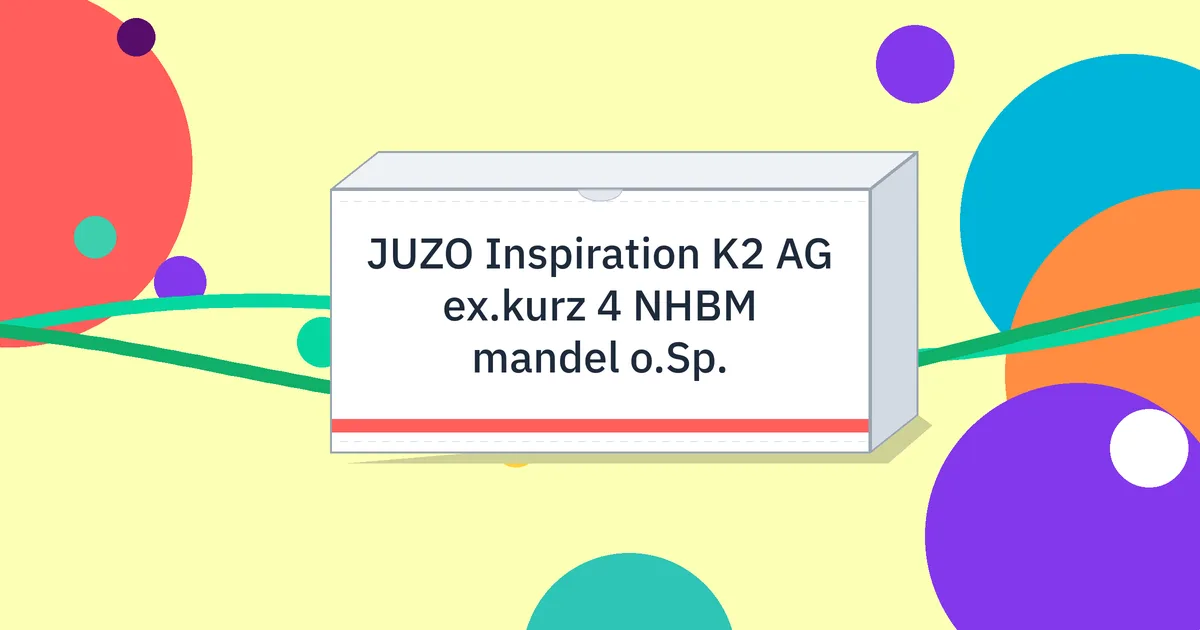 Symbolbild: Packung mit der Aufschrift JUZO Inspiration K2 AG ex.kurz 4 NHBM mandel o.Sp. (PZN 14963765) – Verfügbarkeit und Bezug in Apotheken in Frankfurt am Main