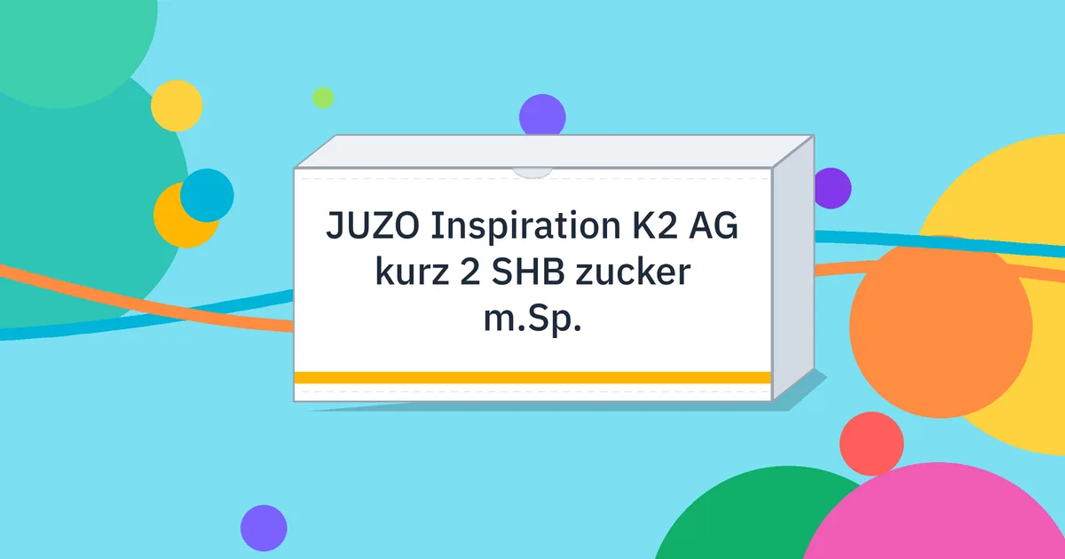 Symbolbild: Packung mit der Aufschrift JUZO Inspiration K2 AG kurz 2 SHB zucker m.Sp. (PZN 14961105) – Verfügbarkeit und Bezug in Apotheken in Frankfurt am Main