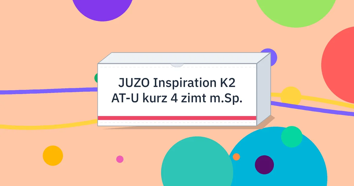 Symbolbild: Packung mit der Aufschrift JUZO Inspiration K2 AT-U kurz 4 zimt m.Sp. (PZN 14929260) – Verfügbarkeit und Bezug in Apotheken in Frankfurt am Main